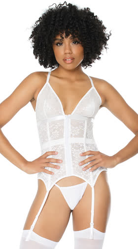 Bold Desires Bustier Set, green lace bustier set - Yandy.com