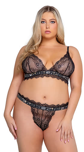 Plus Size Head Rush Glow In The Dark Bra Set Plus Size Strappy Neon