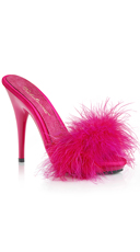 5" Marabou Slide, marabou sandal - Yandy.com