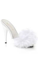5" Marabou Slide, marabou sandal - Yandy.com